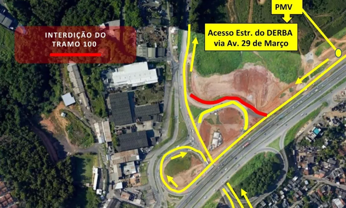 Ligação da BR-324 com o Derba será temporariamente fechada; veja data