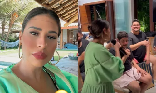 Simone Mendes aproveita férias em Praia do Forte com família e amigos