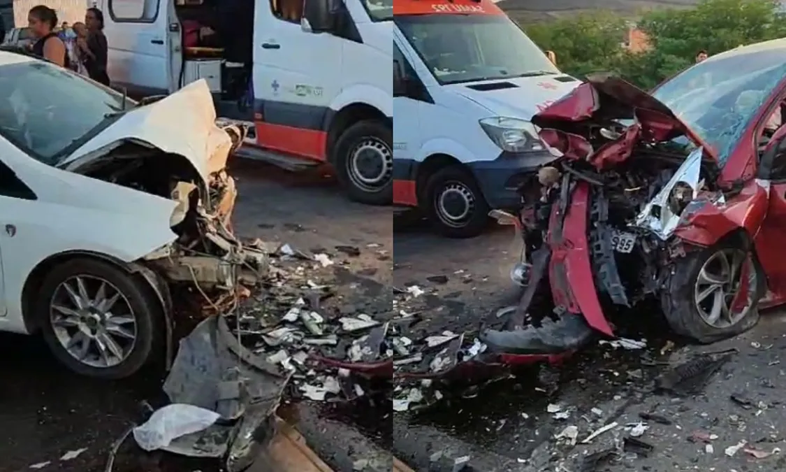 Colisão entre dois carros deixa cinco feridos em Jacobina