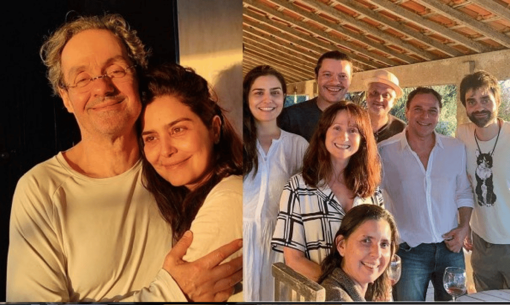 Daniel Dantas reúne atual esposa, Letícia Sabatella e ex, Zezé Polessa, em aniversário de 68 anos